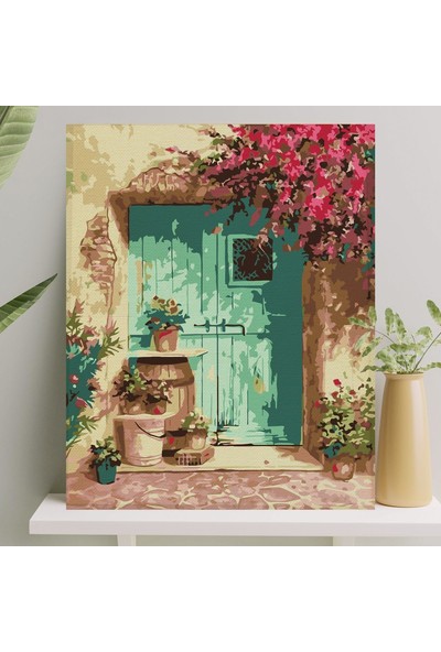 Palmiye Hobi Sanat Sayılarla Boyama Tuval Seti 40 x 50 cm - Yeşil Kapı