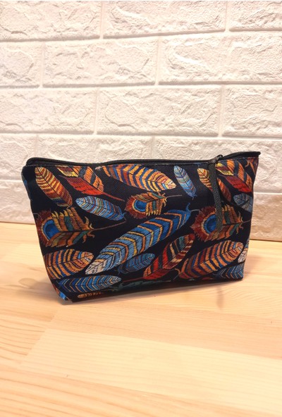 HCG Makyaj Çantası Dijital Desenli Yıkanabilir Kumaş