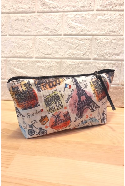 HCG Makyaj Çantası Dijital Desenli Yıkanabilir Kumaş