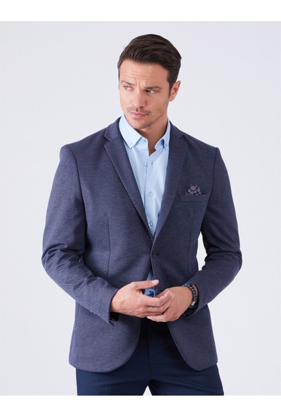 Dufy Lacivert Erkek Ceket - Slım Fıt