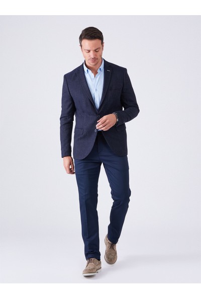 Dufy Lacivert Erkek Ceket - Slım Fıt