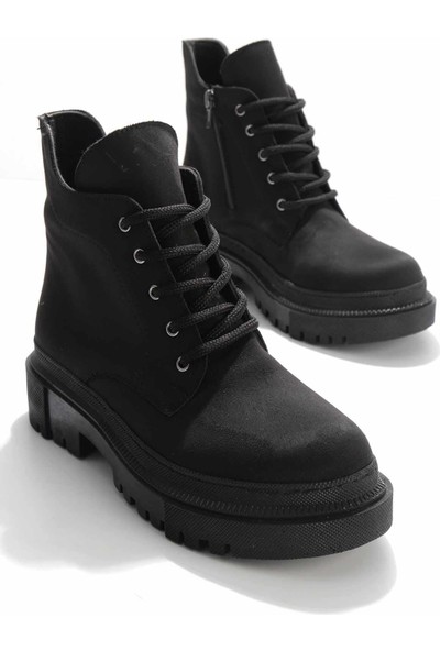 Bambi Siyah Süet Kadın Bot & Bootie K02641530302
