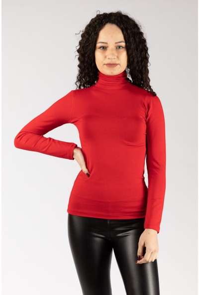 DHN Kadın Tam Boğazlı Uzun Kollu Likralı Penye Body DHN Kadın Tam Boğazlı Uzun Kollu Likralı Penye Body