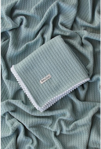 Baby Cais Örgü Desen Bebek Pikesi Organik Pamuk Bebek Battaniyesi