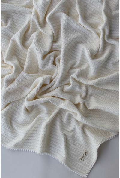 Baby Cais Örgü Desen Bebek Pikesi Organik Pamuk Bebek Battaniyesi