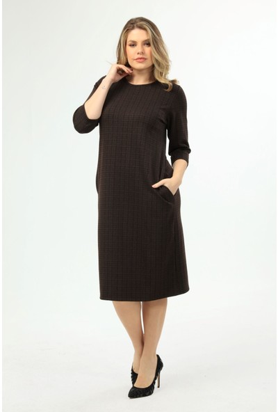 Modayız Jakarlı Cepli Kışlık Büyük Beden Elbise 12E-19351