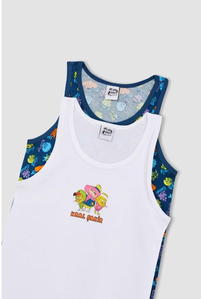 DeFacto Erkek Çocuk Kral Şakir Lisanslı Regular Fit Pamuklu 2'li Atlet W2300A621WN