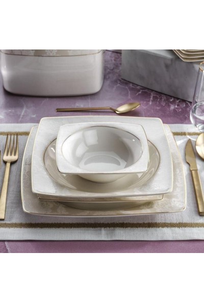 Schafer Platz Yemek Takımı 60 Parça Altın Schafer Platz Yemek Takımı 60 Parça Altın