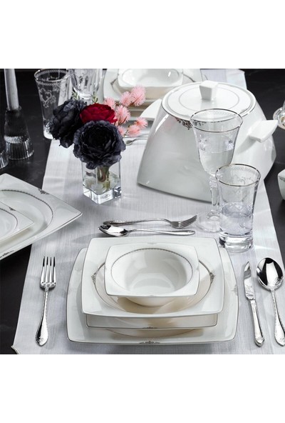 Schafer Platz Yemek Takımı 60 Parça Platin