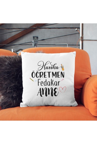 Öğretmen Anneye Hediye Esprili Baskılı Yastık Öğretmen Anneye Hediye Esprili Baskılı Yastık