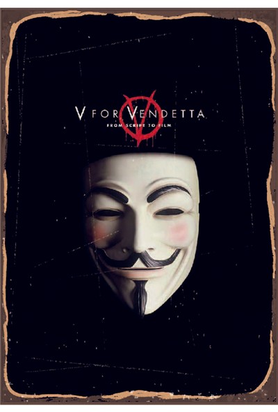 Marple's V For Vendetta 35X50 Rustik Poster Marple's V For Vendetta 35X50 Rustik Poster