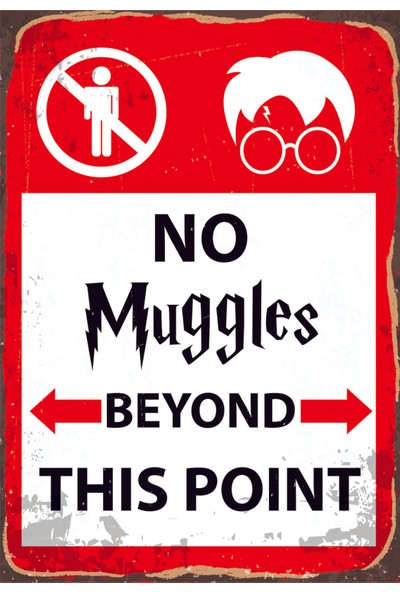 Marple's Harry Potter No Muggles Retro Vintage Ahşap Poster Marple's Harry Potter No Muggles Retro Vintage Ahşap Poster