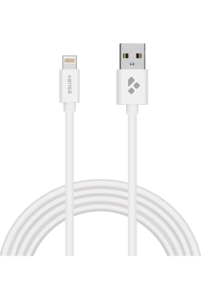 Kensa Ip-20 2.1A 2 Metre Lightning USB Data Şarj Kablo Kensa Ip-20 2.1A 2 Metre Lightning USB Data Şarj Kablo