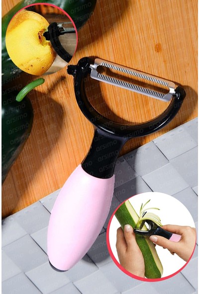 Silikon Saplı Tombul Çelik Lazer Kesim Patates Sebze Soyacağı