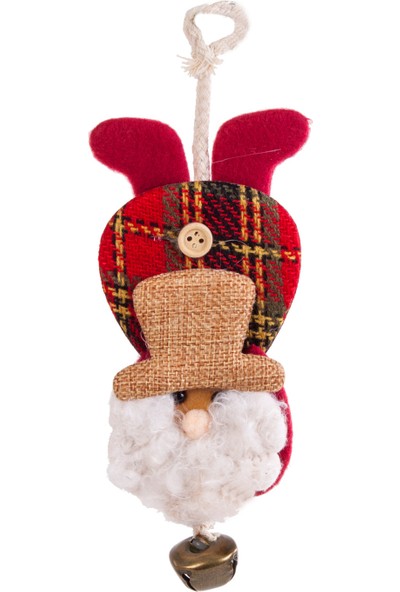 Kullan At Market Yılbaşı Çanlı Noel Baba Pelüş Asma Süs 9X15CM 1 Adet