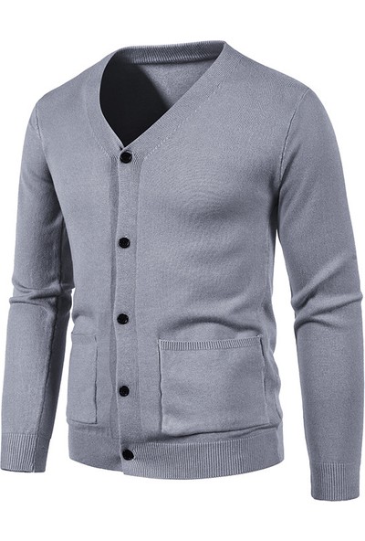 Chance Petcastle Erkek V Yaka Örgü Hırka Uzun Kollu Kazak Kaban-Gri (Yurt Dışından) Chance Petcastle Erkek V Yaka Örgü Hırka Uzun Kollu Kazak Kaban-Gri (Yurt Dışından)