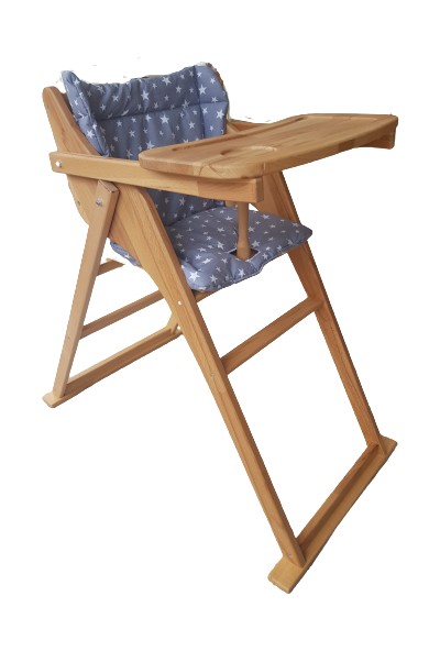 Enka Shop Ahşap Katlanır Mama Sandalyesi (Gri Minderli) Enka Shop Ahşap Katlanır Mama Sandalyesi (Gri Minderli)