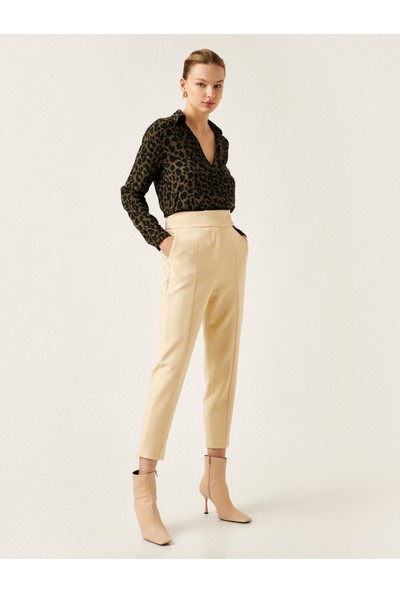 Koton Yüksek Bel Kapri Pantolon