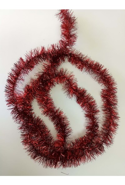 Organizasyon Pazarı 2 mt Kırmızı Renk Yılbaşı Süsü Ince Sim Yılbaşı Simi