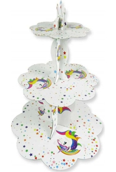 Organizasyon Pazarı Cupcake Standı Unicorn Karakterli Kek Standı 3 Katlı Organizasyon Pazarı Cupcake Standı Unicorn Karakterli Kek Standı 3 Katlı