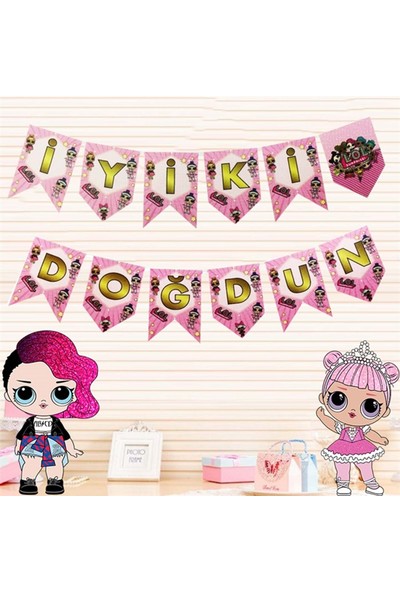 Organizasyon Pazarı Iyi Ki Doğdun Banner Lol Desenli Özel