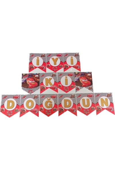 Organizasyon Pazarı Iyi Ki Doğdun Banner Cars Desenli Özel