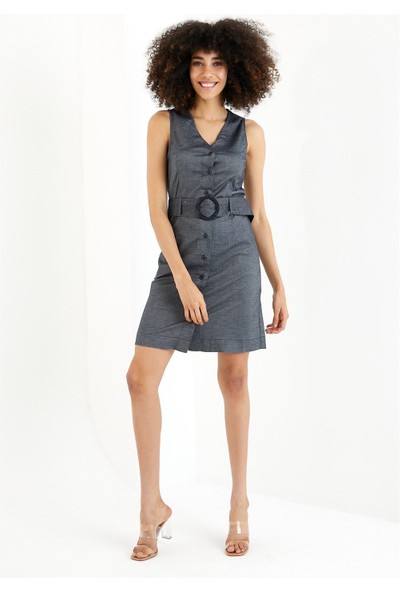 Vena Marına Koyu Mavi Balıksırtı Elbise Koyu Mavi Vena Marına Koyu Mavi Balıksırtı Elbise Koyu Mavi