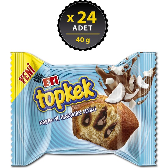 Eti Topkek Kakao ve Hindistan Cevizli Kek 40 g x 24 Adet Fiyatı