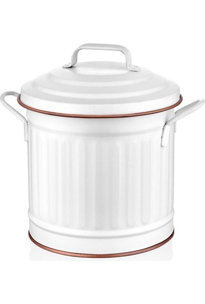 The Mia Çöp Kovası Tezgah Üstü 4 Lt Beyaz Bakır