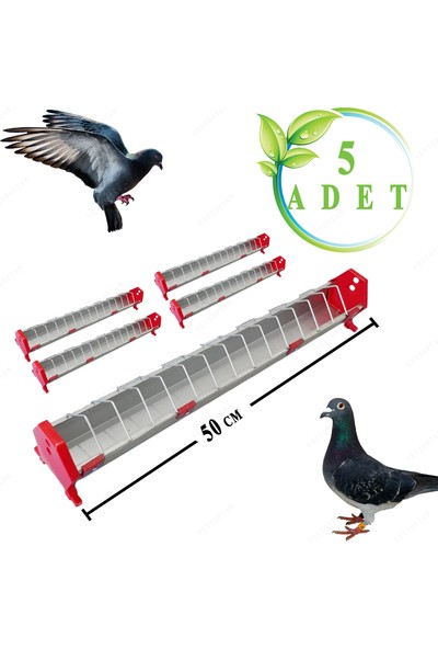 Mutlu Tavukçuluk Güvercin Yemlik Tavuk Yemliği 50 cm Metal 5 Adet Yemlik Keklik Civciv Hindi Broiler Brahma Kaz Kuş