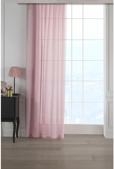 Fushia Tek Kanat Tül Perde Ütü Istemez Sık Pileli