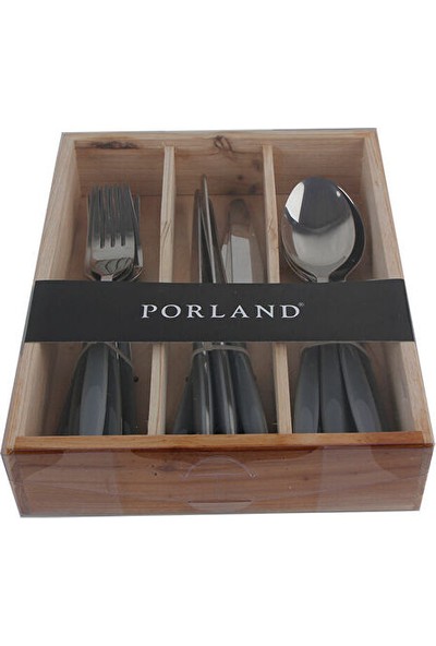 Porland Trendy Gri Çatal Kaşık Bıçak Takımı