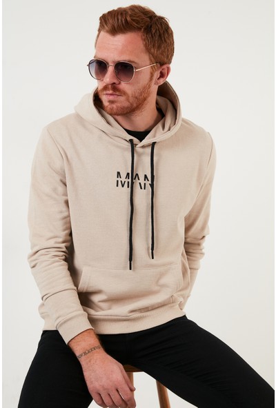 Buratti Slim Fit Baskılı Kapüşonlu Kanguru Cepli Sweat Erkek Sweat 568R701