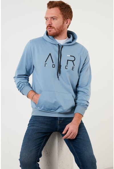 Buratti Baskılı Kapüşonlu Kanguru Cepli Sweat Erkek Sweat 541AIRFORCE