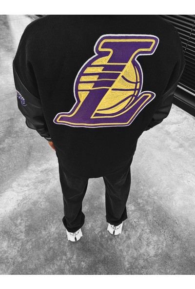 Abluka Lakers Oversize Kolej Ceket Siyah Abluka Lakers Oversize Kolej Ceket Siyah