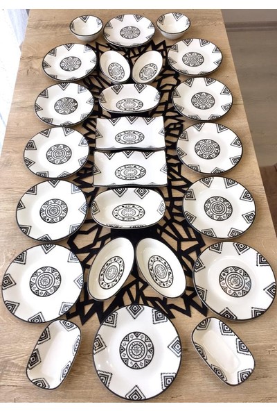 Venüs Home Kilim Desen 12 Kişilik 24 Parça Kahvaltı Takımı