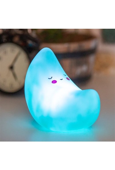 herkesetoptantic 3D Silikon Ay Gece Lambası (Mavi)