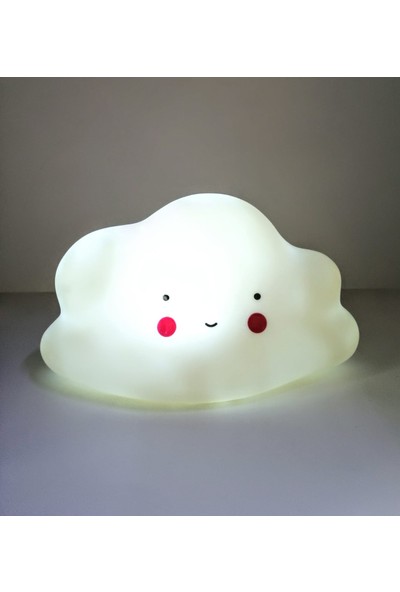 herkesetoptantic 3D Silikon Bulut Gece Lambası (Beyaz)