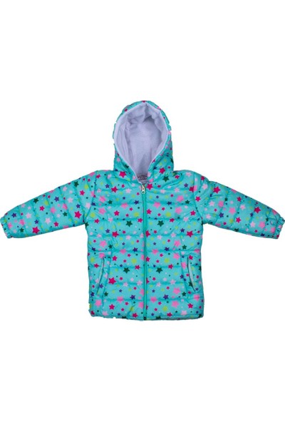 Ages Angels Yıldız Desenli Kapüşonlu Yeşil Kız Çocuk Mont Ages Angels Yıldız Desenli Kapüşonlu Yeşil Kız Çocuk Mont