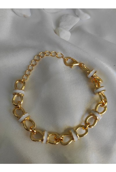 Swell Zincir Silindir Beyaz Gold Bileklik Swell Zincir Silindir Beyaz Gold Bileklik