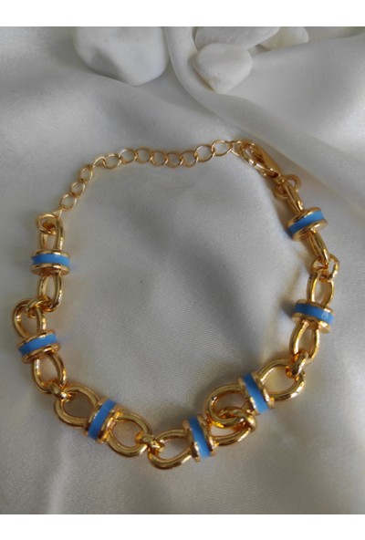 Swell Zincir Silindir Mavi Gold Bileklik Swell Zincir Silindir Mavi Gold Bileklik