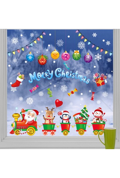 Fıy Noel Çıkartmaları Elektrostatik Pencere Çıkartmaları (Yurt Dışından)