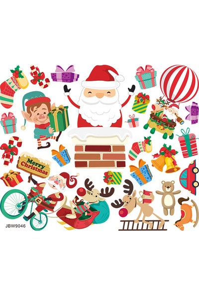 Fıy Noel Çıkartmaları Çizgi Film Çıkartmaları (Yurt Dışından)