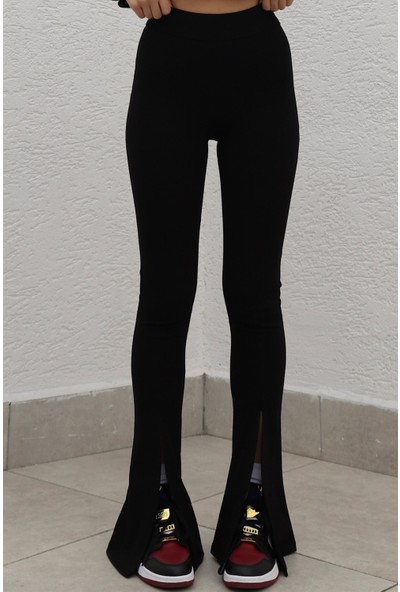 Behice Sağlam Önü Yırtmaçlı Ispanyol Paça Tayt Behice Sağlam Önü Yırtmaçlı Ispanyol Paça Tayt