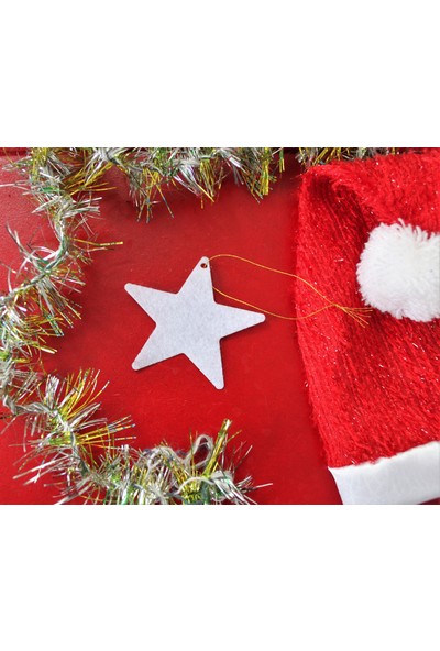 Mini Tasarım Atölyem Beyaz Yıldız Yılbaşı Ağacı Süsü Mini Tasarım Atölyem Beyaz Yıldız Yılbaşı Ağacı Süsü