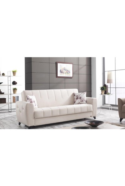 İpek Mobilya Hayal Üçlü Kanepe Açık Krem