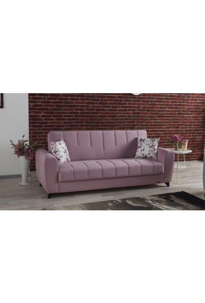 İpek Mobilya Hayal Üçlü Kanepe Pembe
