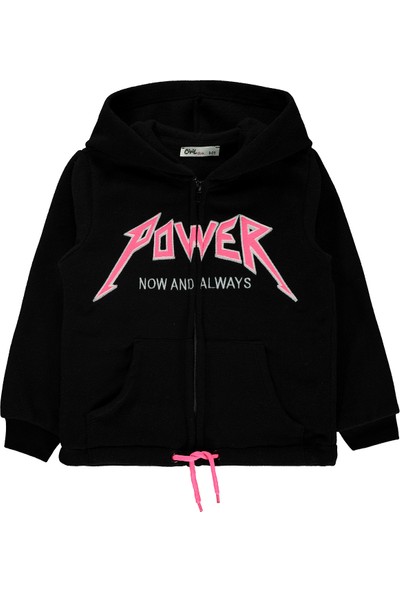 Civil Girls Kız Çocuk Kapüşonlu Hırka 6-9 Yaş Siyah