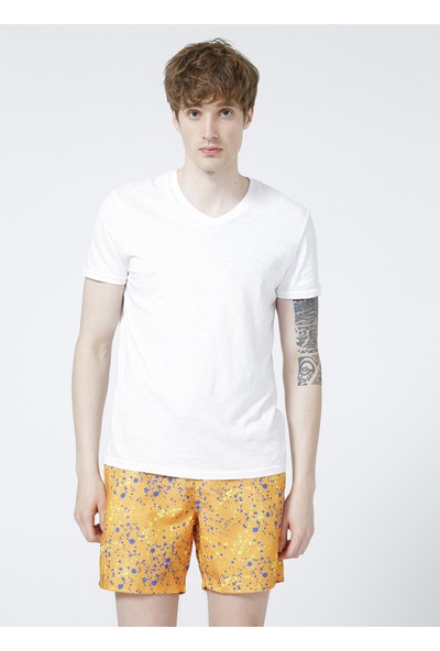 Aeropostale Turuncu Desenli Erkek Şort Mayo