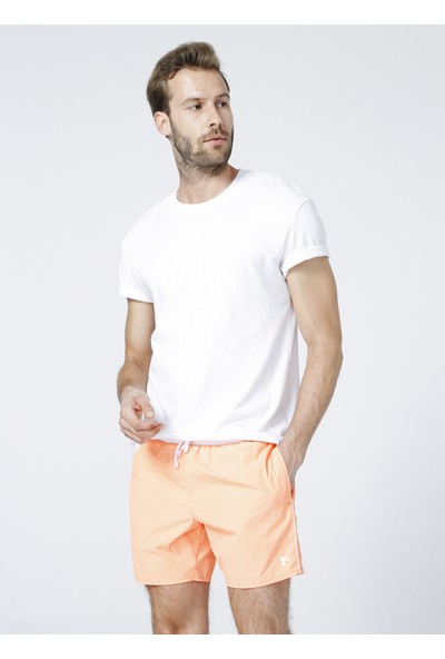 Fabrika Turuncu Baskılı Erkek Şort Mayo